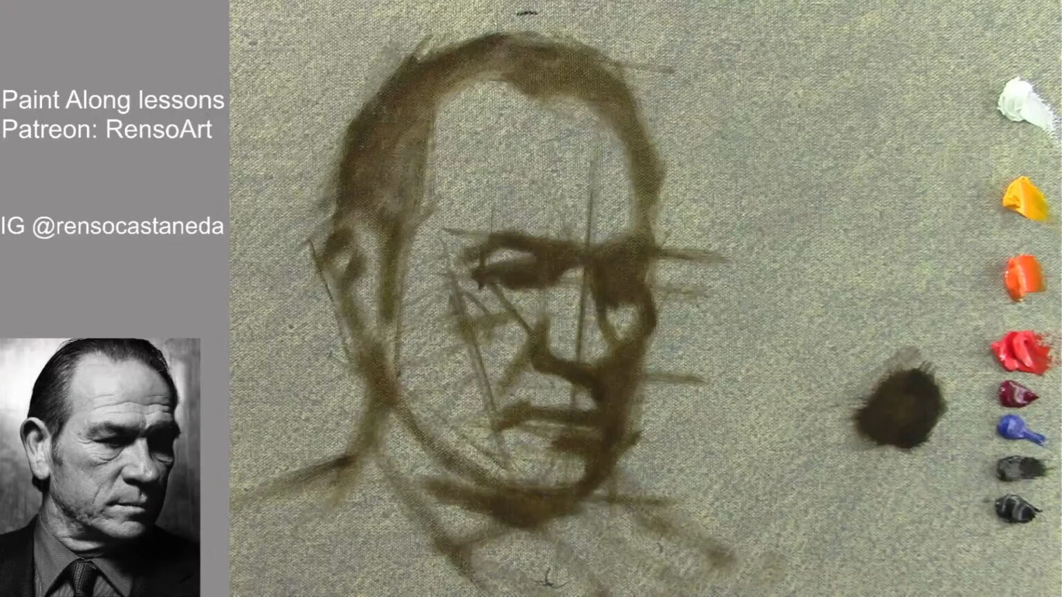 How to paint a portrait with Palette knife - Renso Art