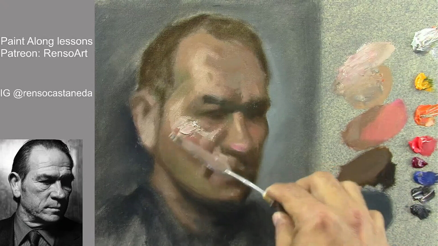How to paint a portrait with Palette knife - Renso Art